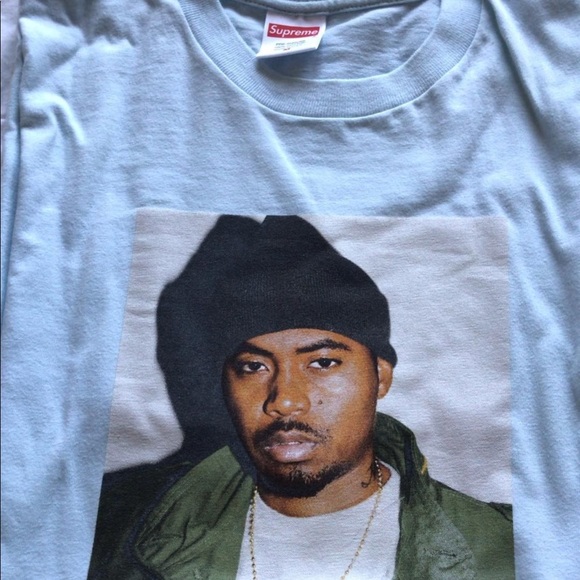 Supreme | Shirts | Supreme Nas Tee Teel Pale Blue | Poshmark